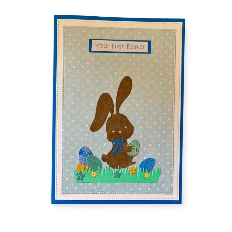 Baby’s First Easter Card, Chocolate Bunny Rabbit, 5x7 Handmade Greeting ...