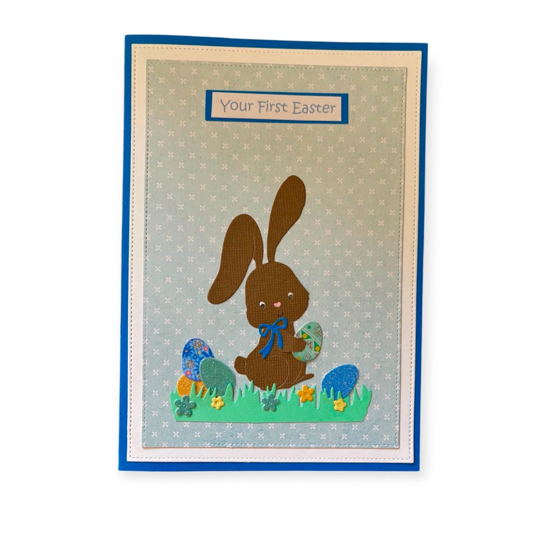 Baby’s First Easter Card, Chocolate Bunny Rabbit, 5x7 Handmade Greeting ...