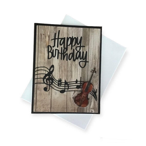 Violin Birthday Card - Etsy