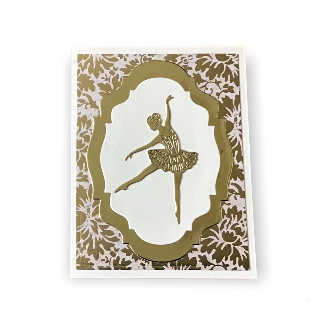 Ballerina Note Card, Ballet Dancer Blank Handmade Greeting Card for ...