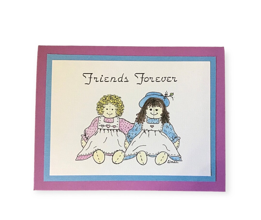 Friendship Note Card Suitable for Framing, Friends Forever Greeting for ...