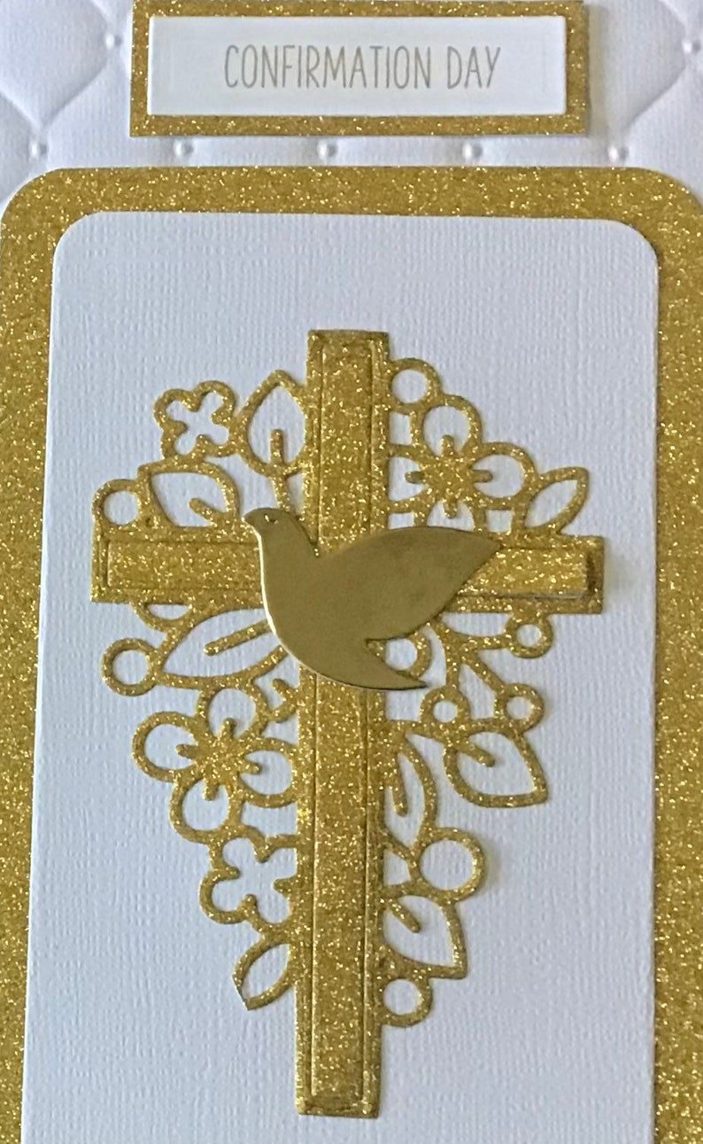 Confirmation Card, Handmade Embossed 5 X 7 Greeting Card With Gold ...