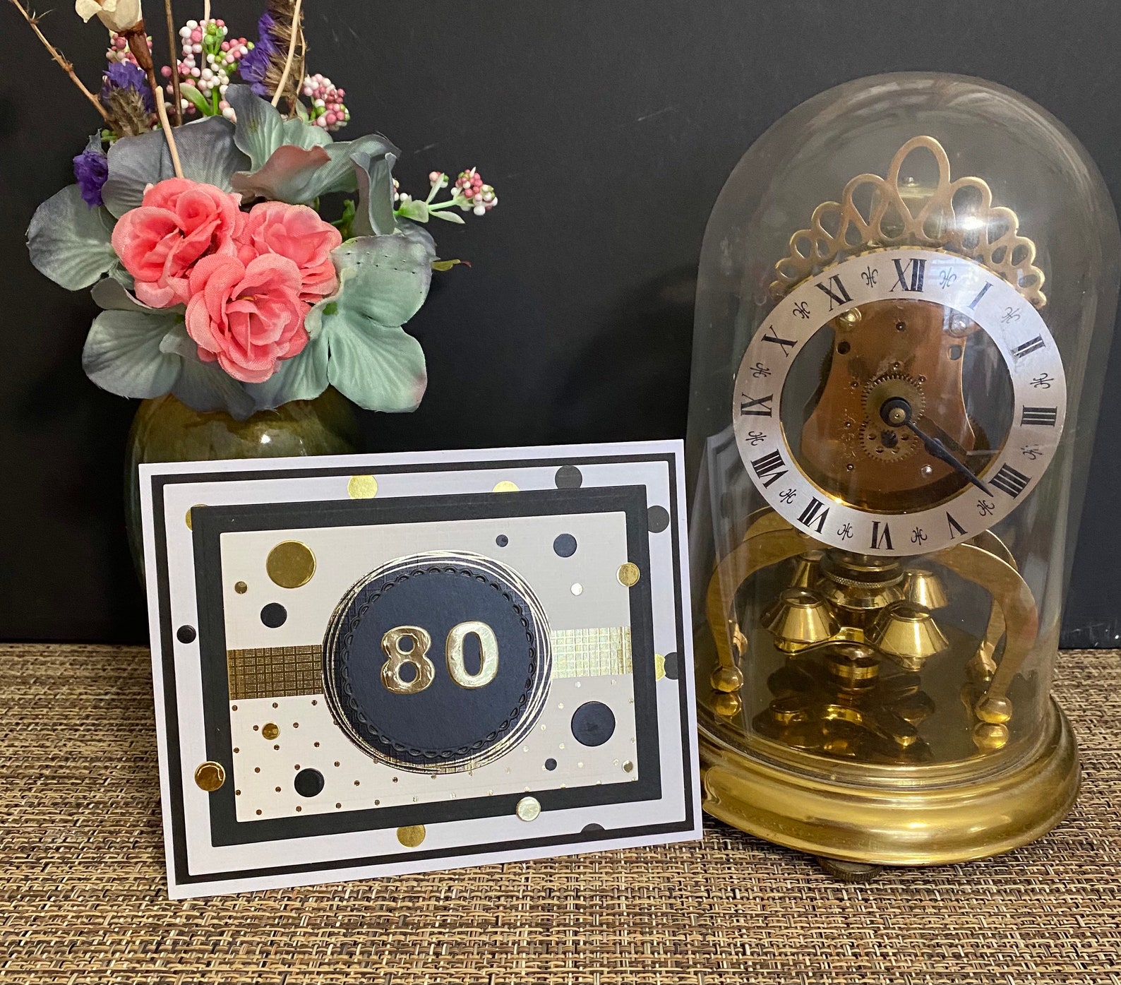 Eightieth Birthday Card for Him or Her, Gold Foil Number Eighty, Fancy ...