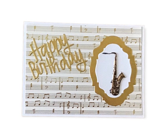 Saxophone Birthday Card Sax Player Greeting Card Jazz or - Etsy