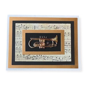 Cornet Player Blank Note Card, Musical Instrument Card for Male or ...