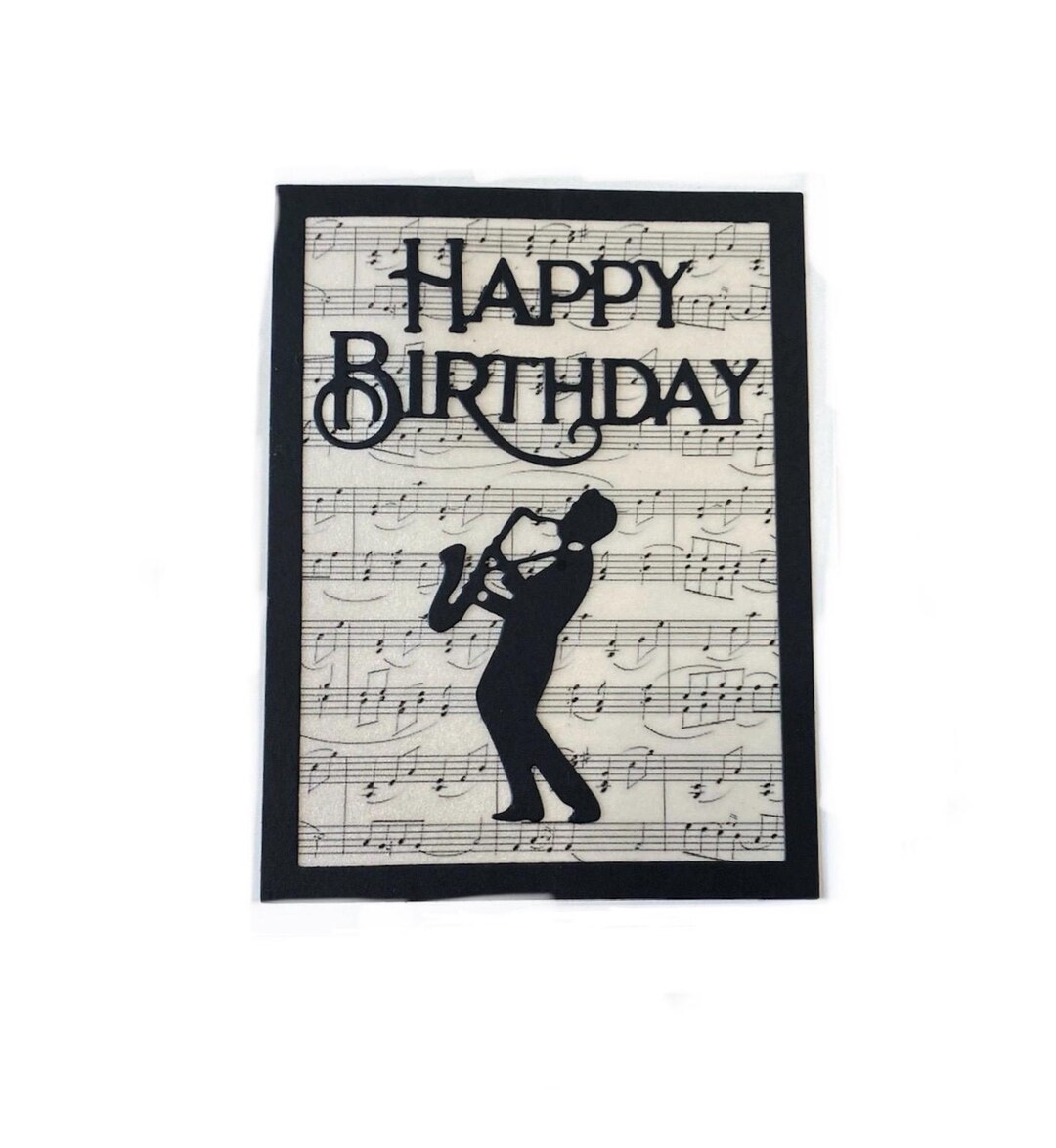 Saxophone Player Birthday Card for Him, Sax Greeting Card for Orchestra ...