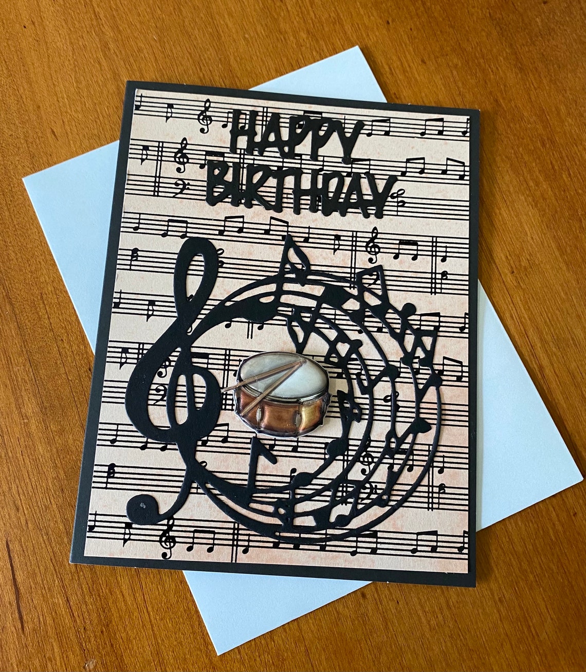 Drum Birthday Card, Drummer Greeting Card, Musical Instrument Card for ...