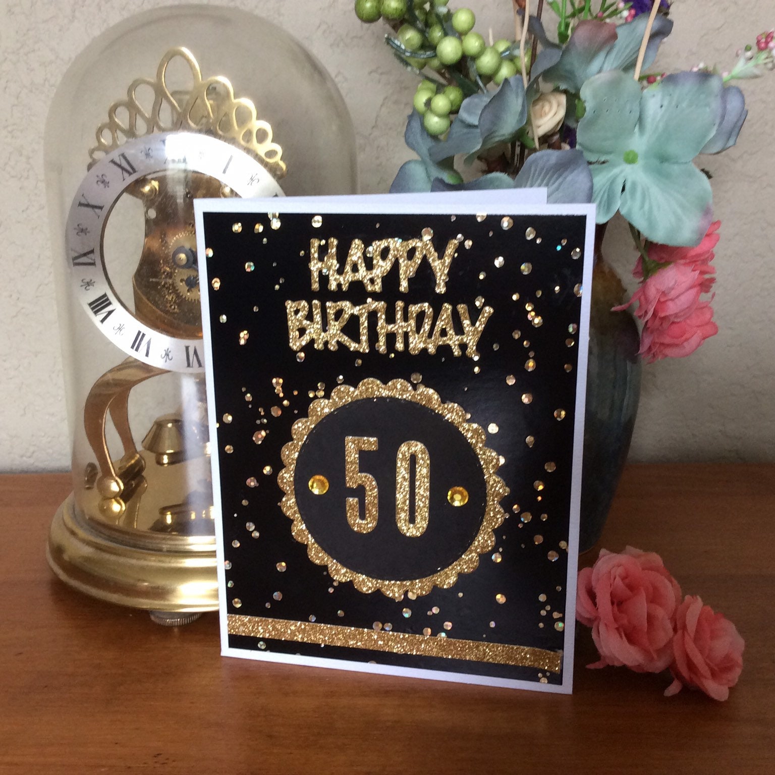 50th Birthday Card Number 50 Birthday Greeting Card for Fifty - Etsy