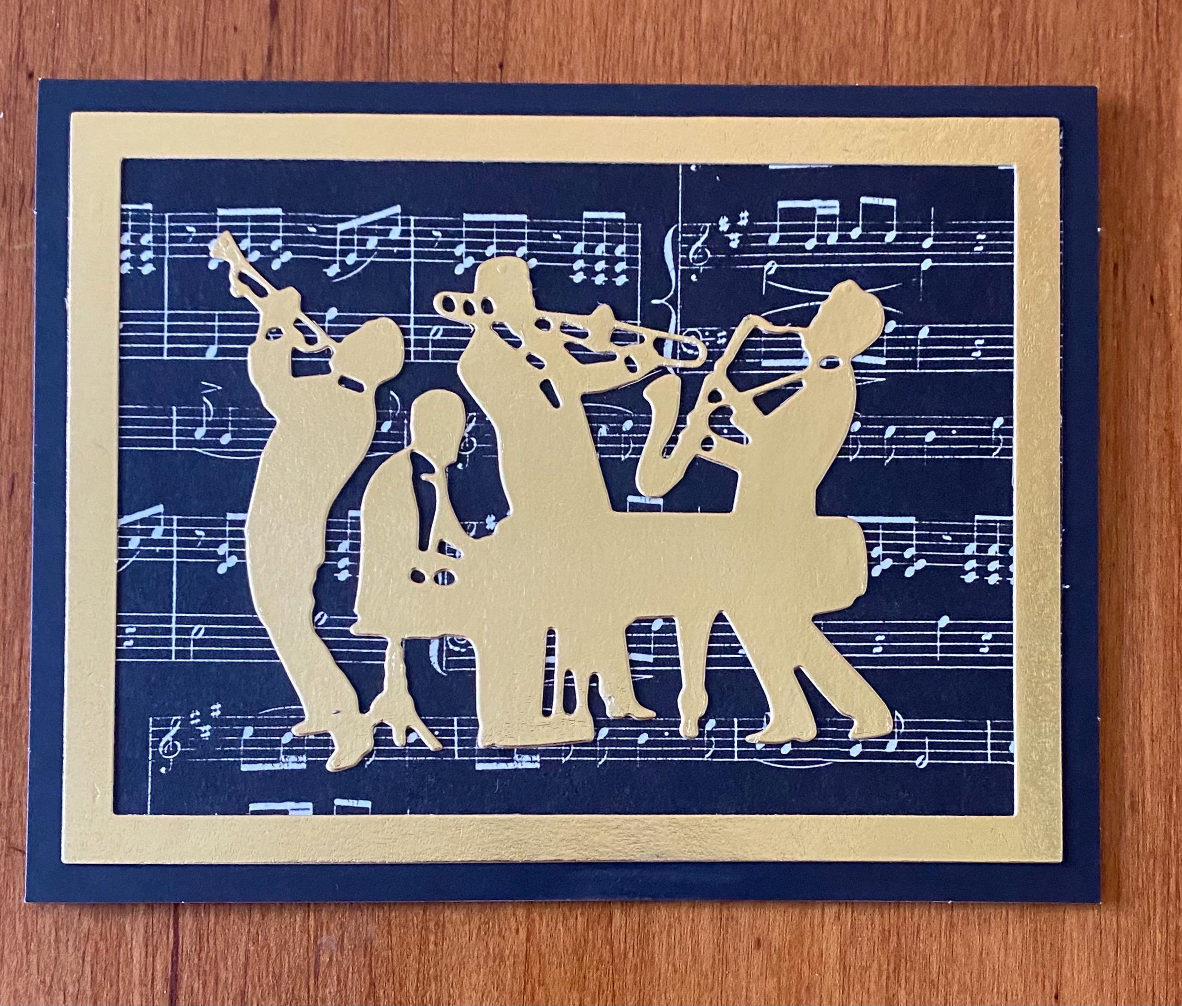 Jazz Band Note Card, Thank You Note for Sax Player, Classy Birthday ...