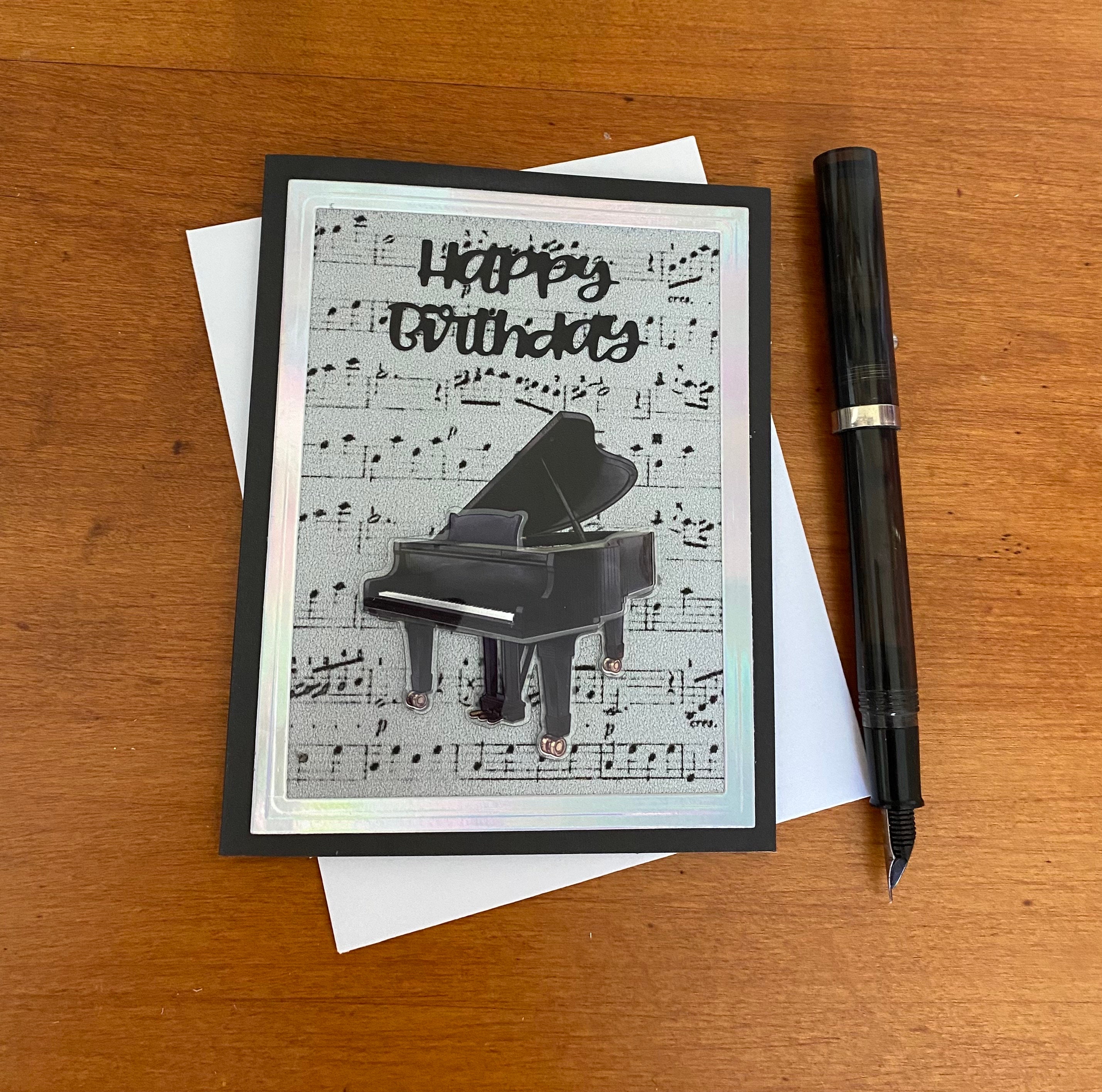 Piano Birthday Card for Him or Her, Greeting Card for Piano Player or ...