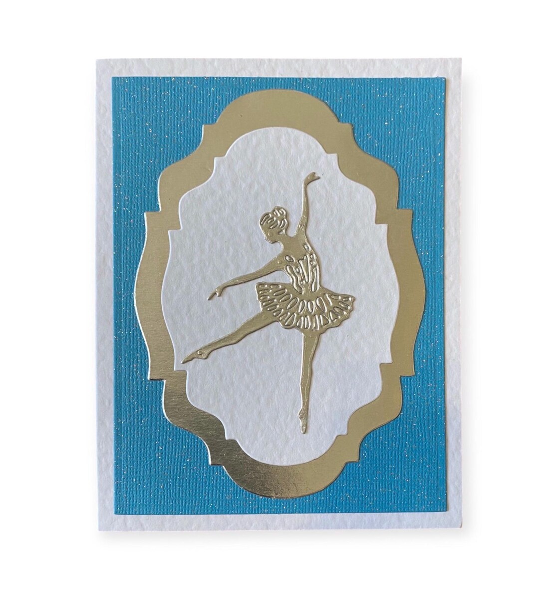 Ballerina Note Card, Ballet Dancer Blank Handmade Greeting Card for ...
