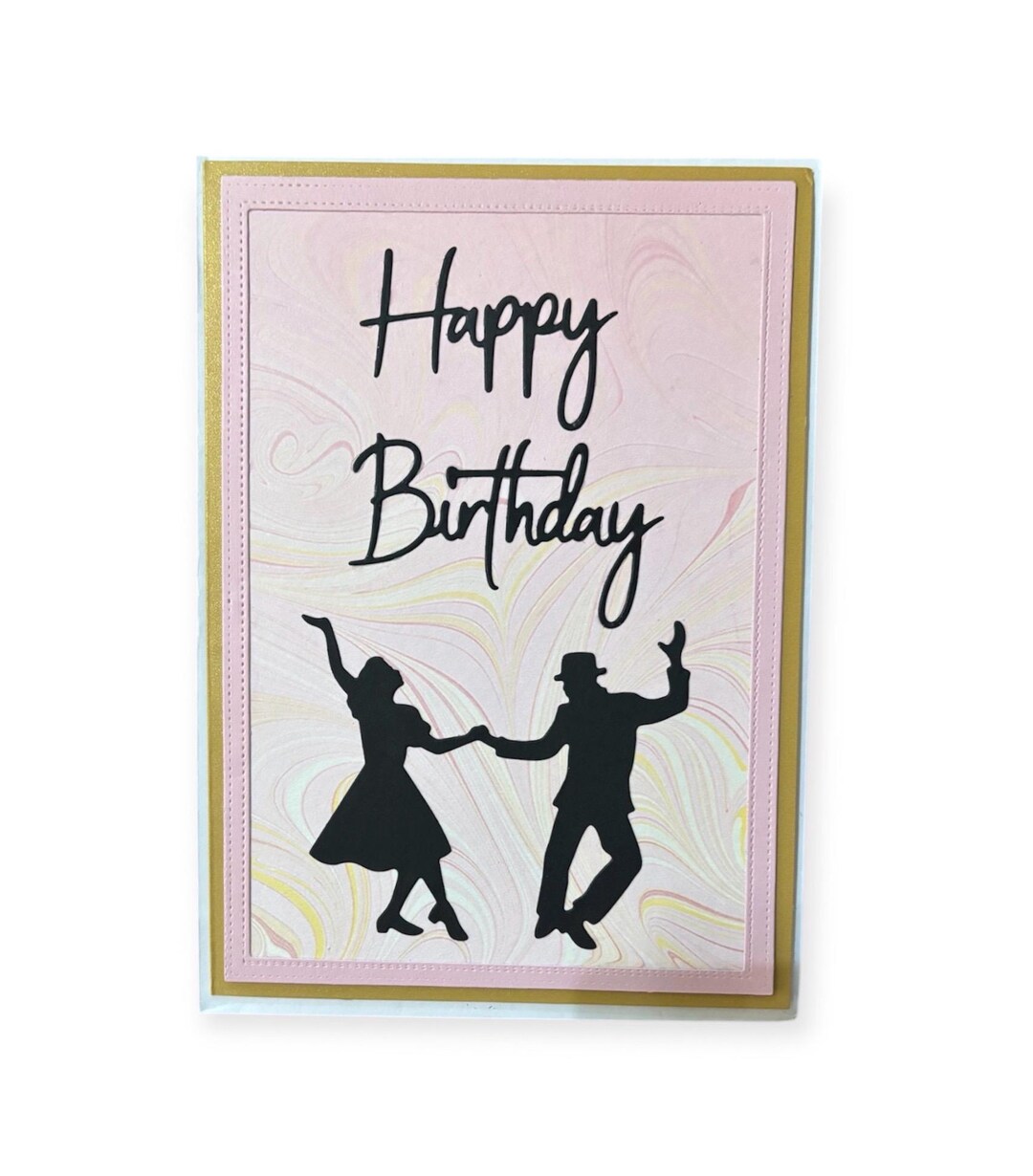 Birthday Card for Dancer, Handmade 5x7 Greeting for Her, Silhouette of ...