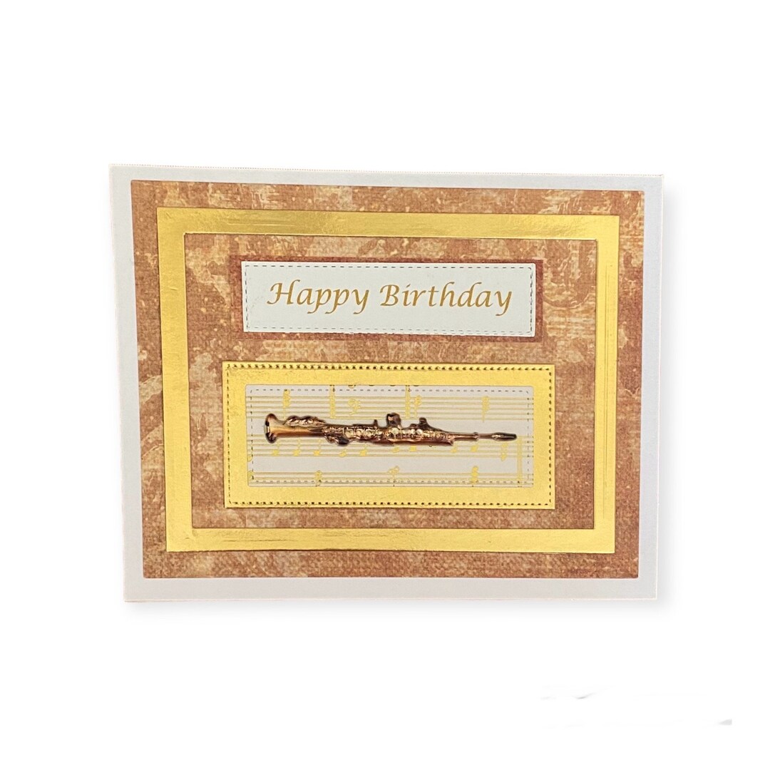 Soprano Sax Musician Birthday Card, Saxophone Player Handmade Greeting ...