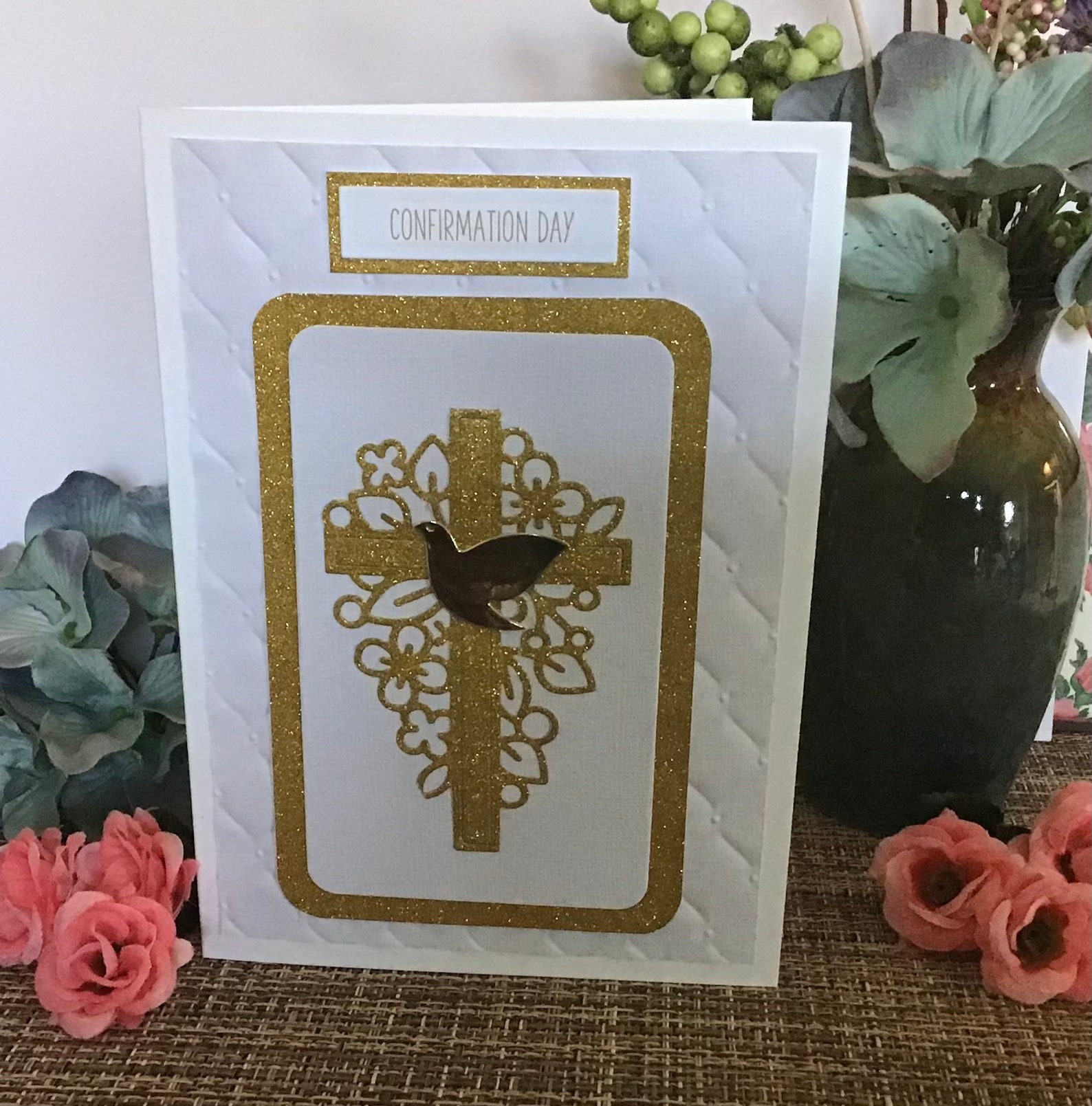 Confirmation Card Handmade Embossed 5 X 7 Greeting Card With - Etsy