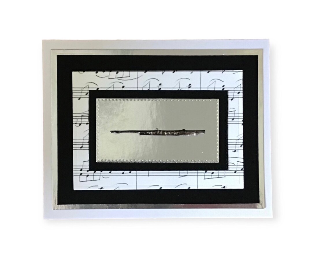 Blank Note Card for Flute Player, Flutist Music Themed Card, Band ...