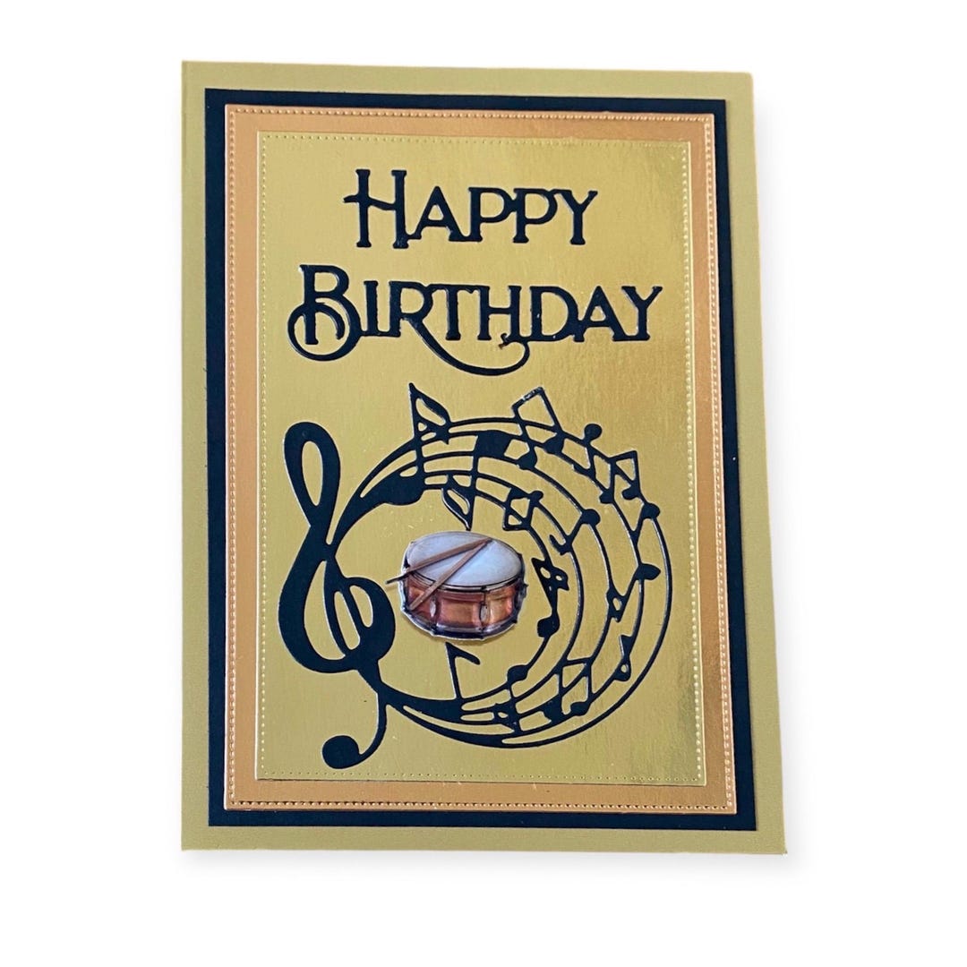Drum 5x7 Birthday Card, Musical Instrument Card for Male or Female ...