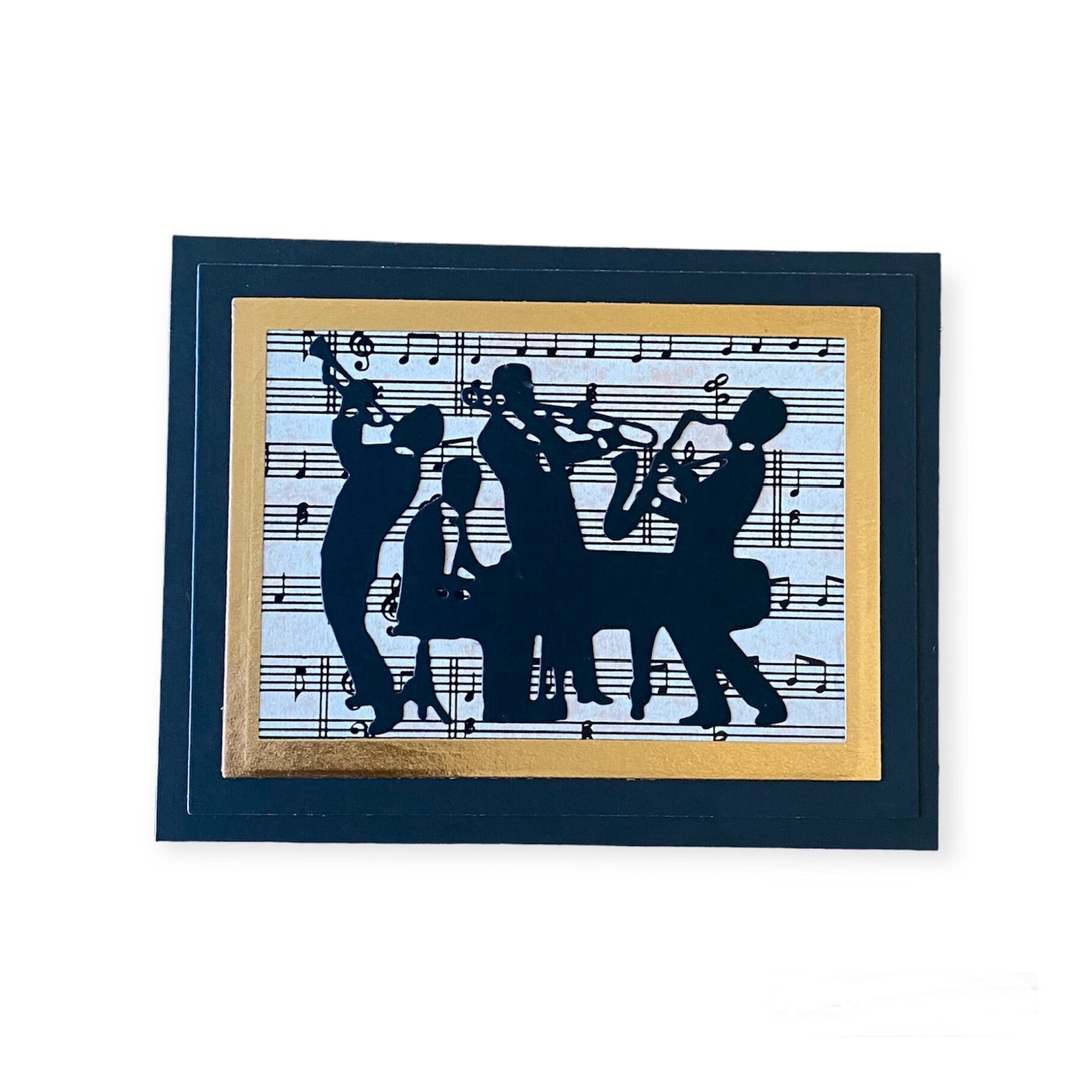 Music Theme Card for Band Member, Thank You Note for Sax Player, Classy ...