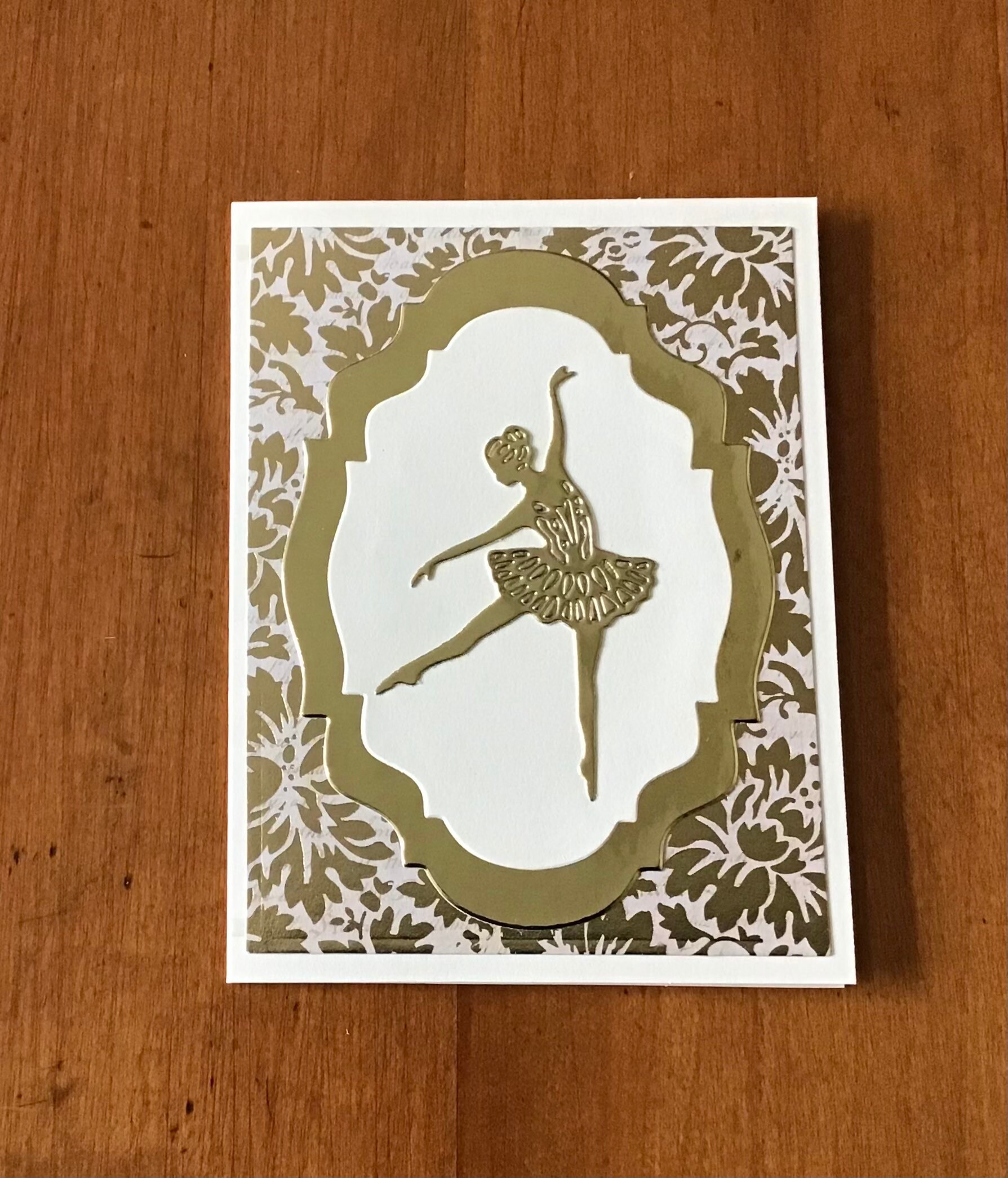 Ballerina Note Card, Ballet Dancer Blank Handmade Greeting Card for ...