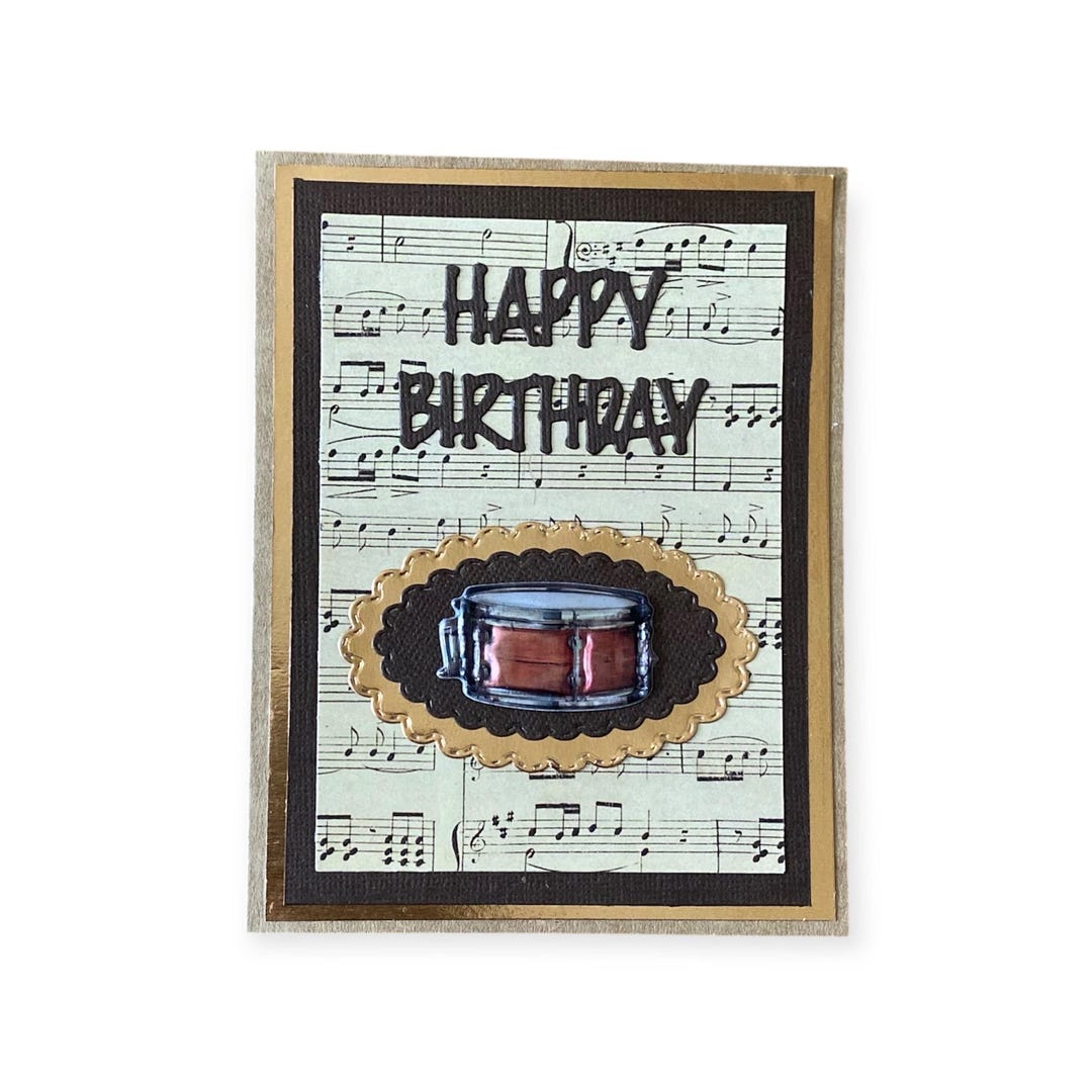 Drum Birthday Card, Drummer Greeting Card for Teen Boy, Man or Woman ...