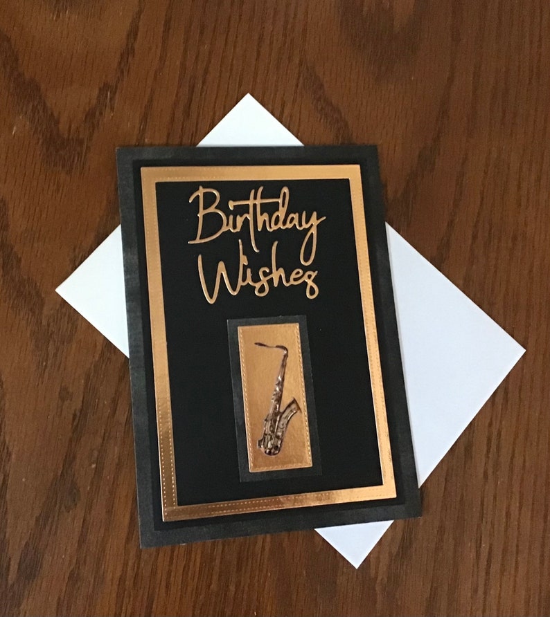 Saxophone Birthday Card Sax Player Greeting Card Jazz or - Etsy