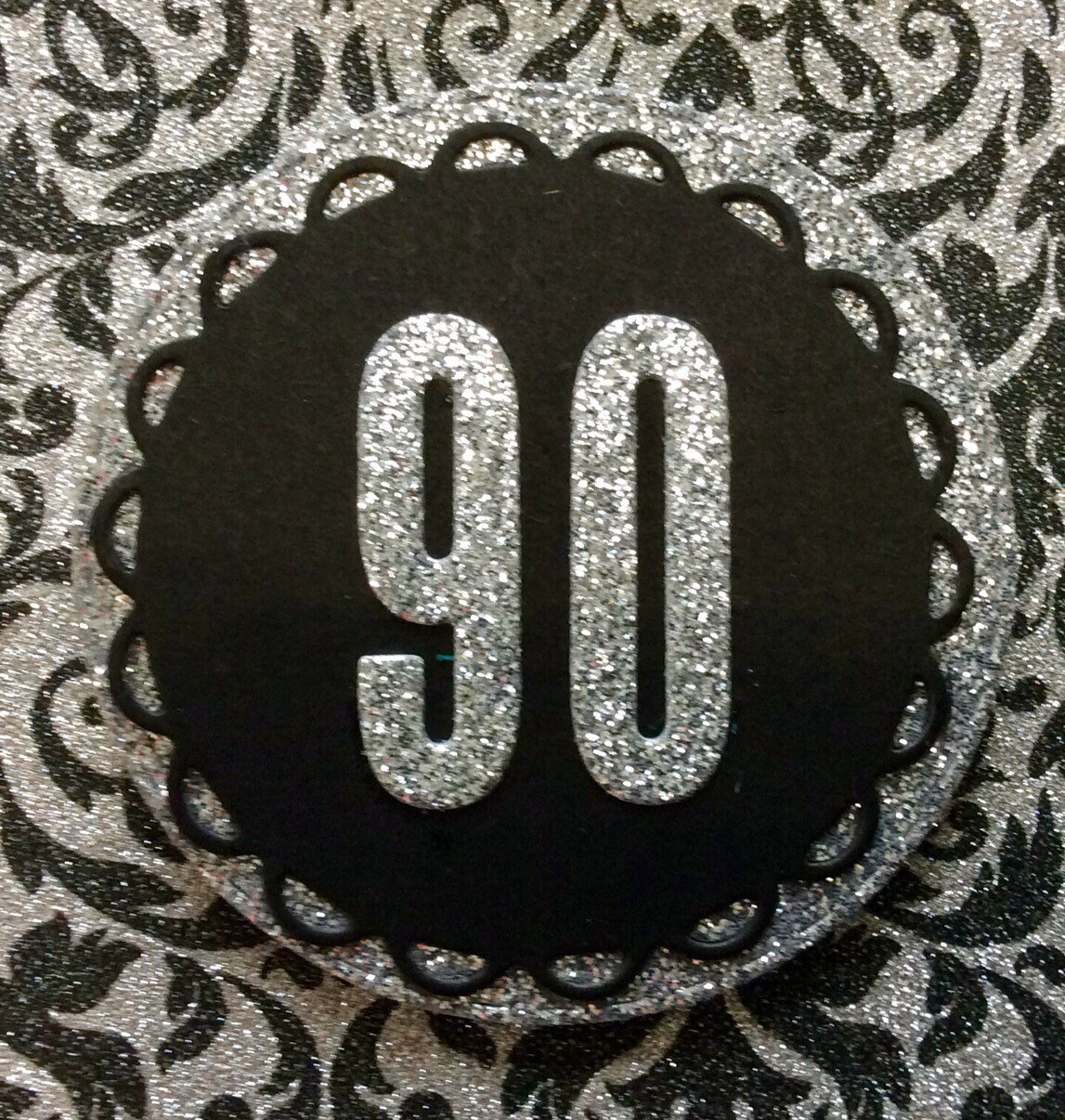 Ninetieth Birthday Card, Number 90 Glittery Card for Him or Her ...