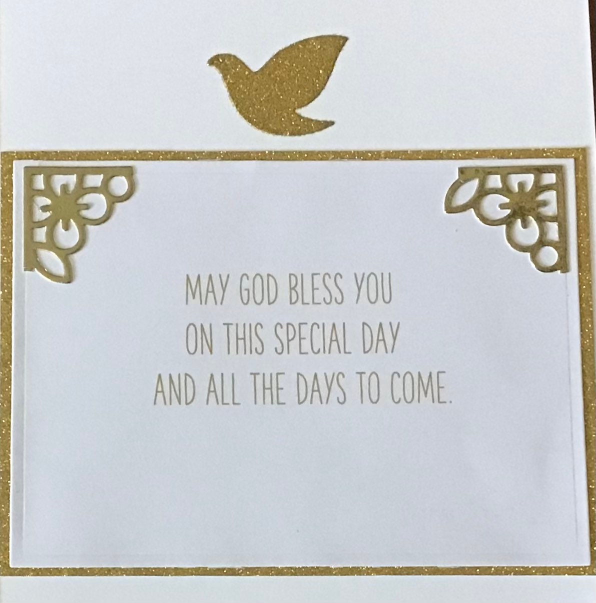 Confirmation Card, Handmade Embossed 5 X 7 Greeting Card With Gold ...