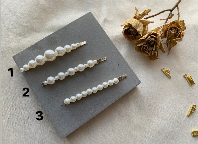 Initial Pearl Bobby Pin, Customized Alphabet Pearl Hair Pin,bridal Hair ...
