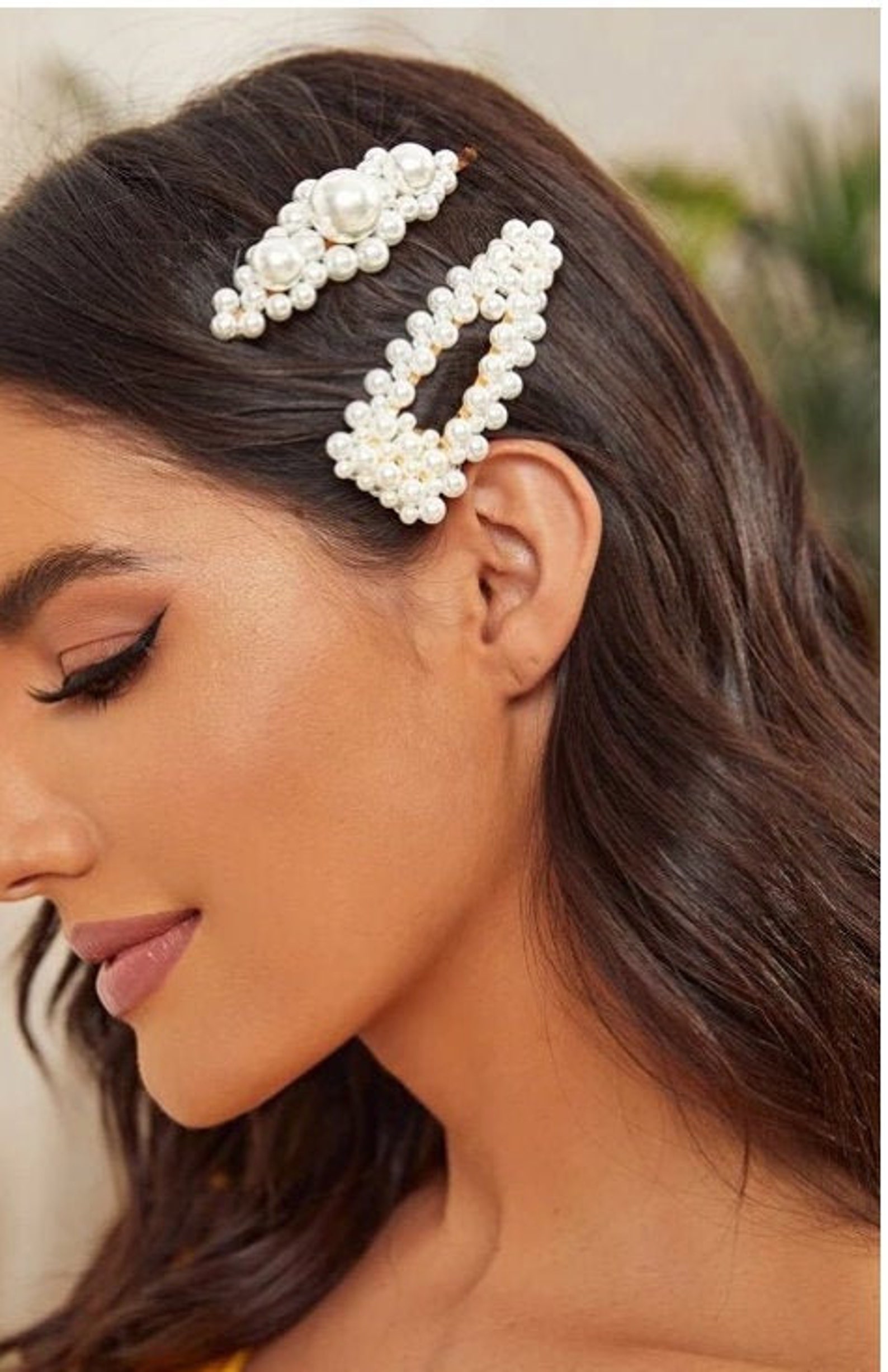 Pearl Hair Accessories Set Pearl Bobby Pin & Snap Clip Set | Etsy