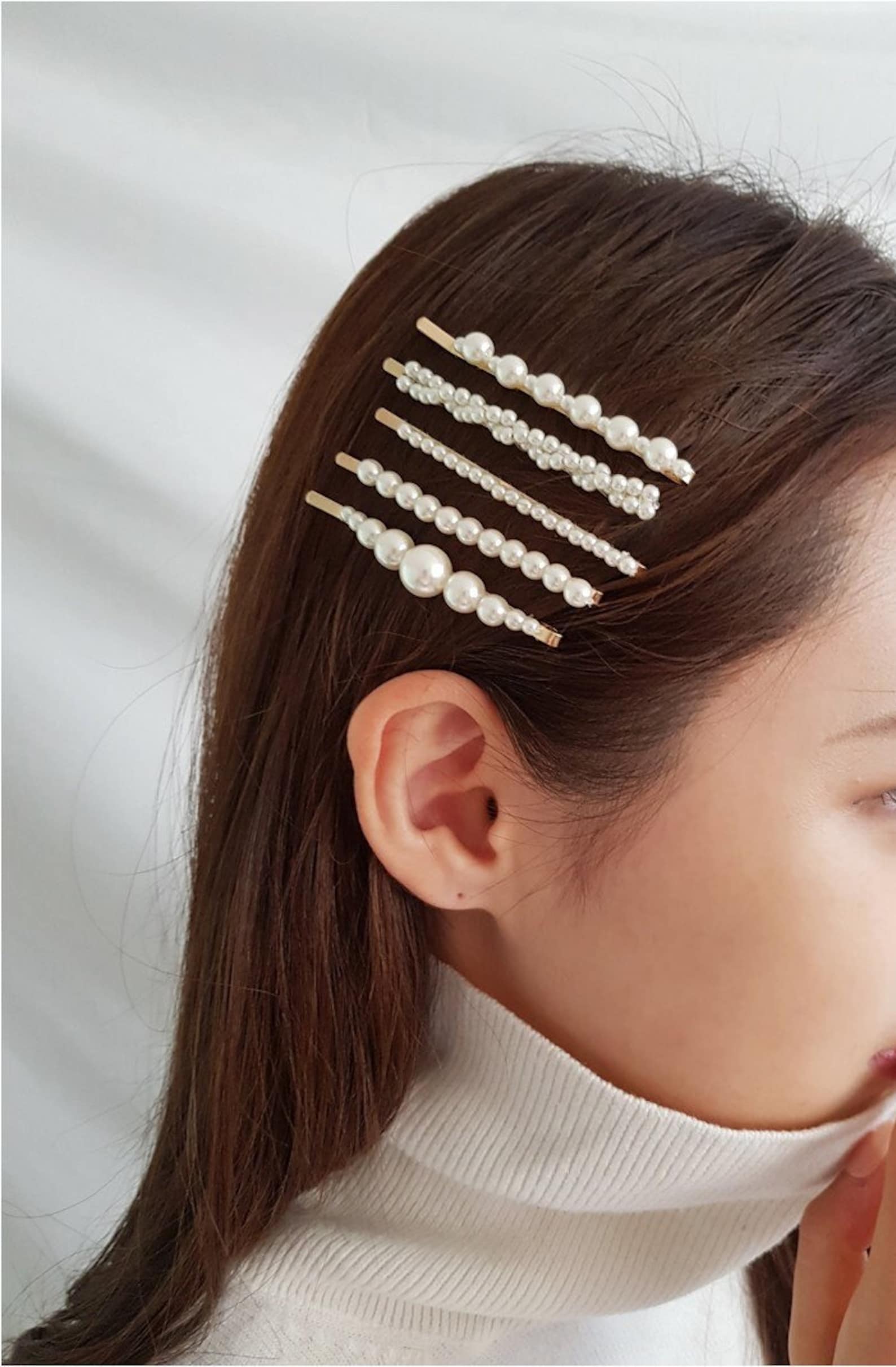 Pearl Hair Pin Duo Pearl Bobby Pins Elegant Bridal Hair | Etsy