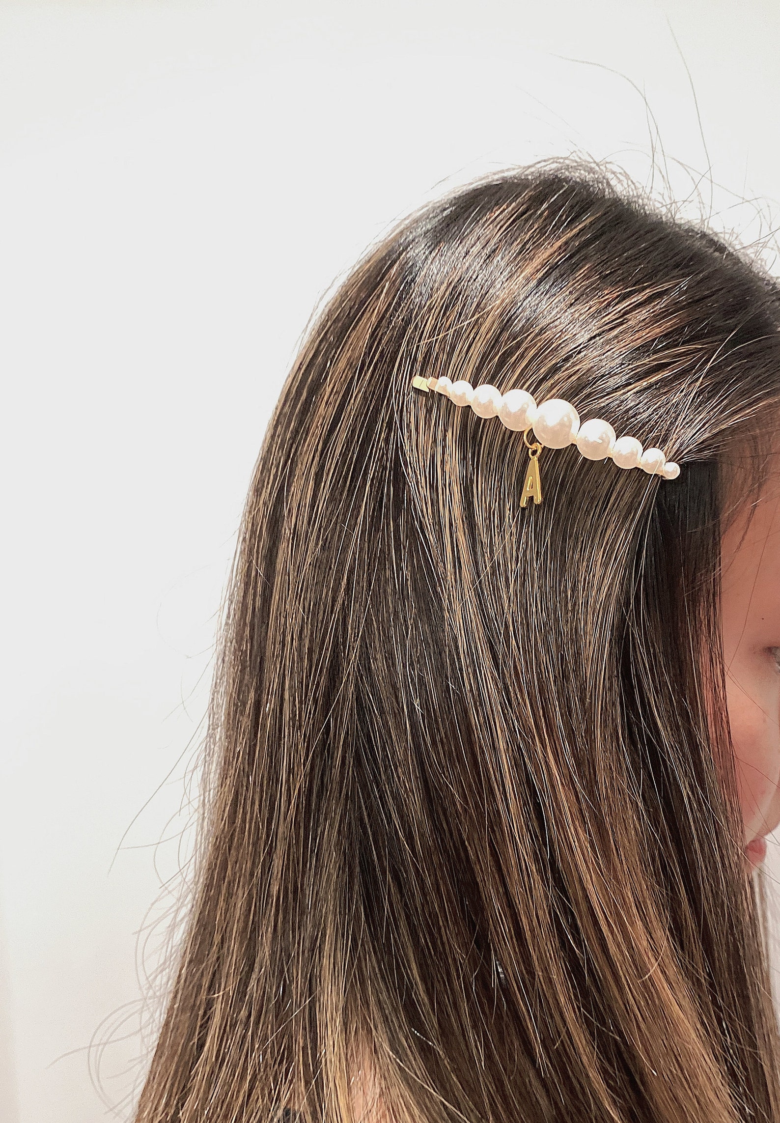 Initial Pearl Bobby Pin Customized Alphabet Pearl Hair - Etsy