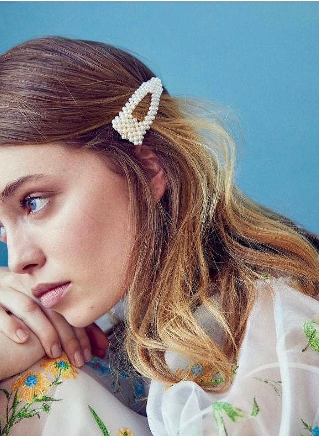 Pearl Hair Accessories Set Pearl Bobby Pin & Snap Clip Set | Etsy