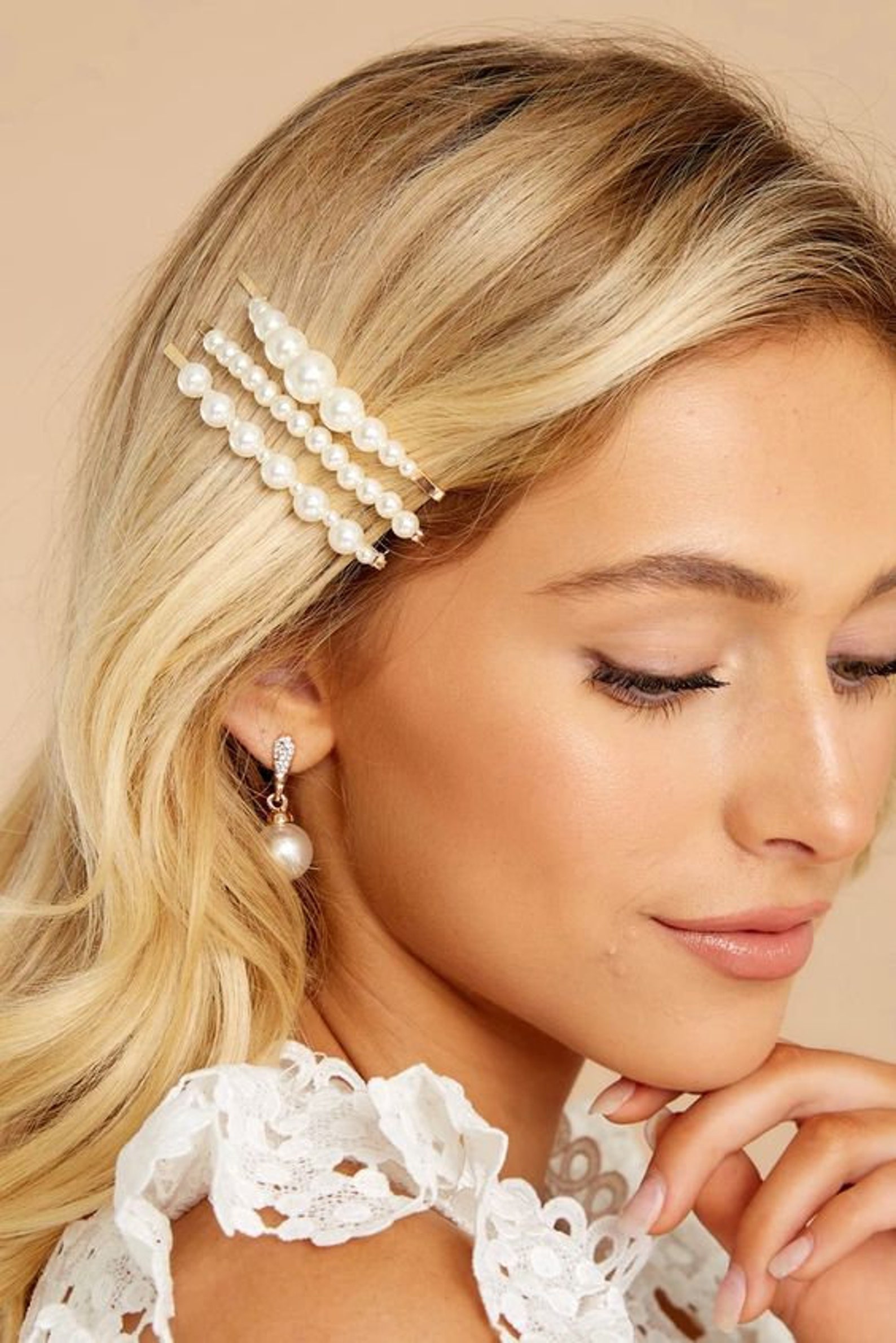 Pearl Hair Pin Duo Pearl Bobby Pins Elegant Bridal Hair | Etsy