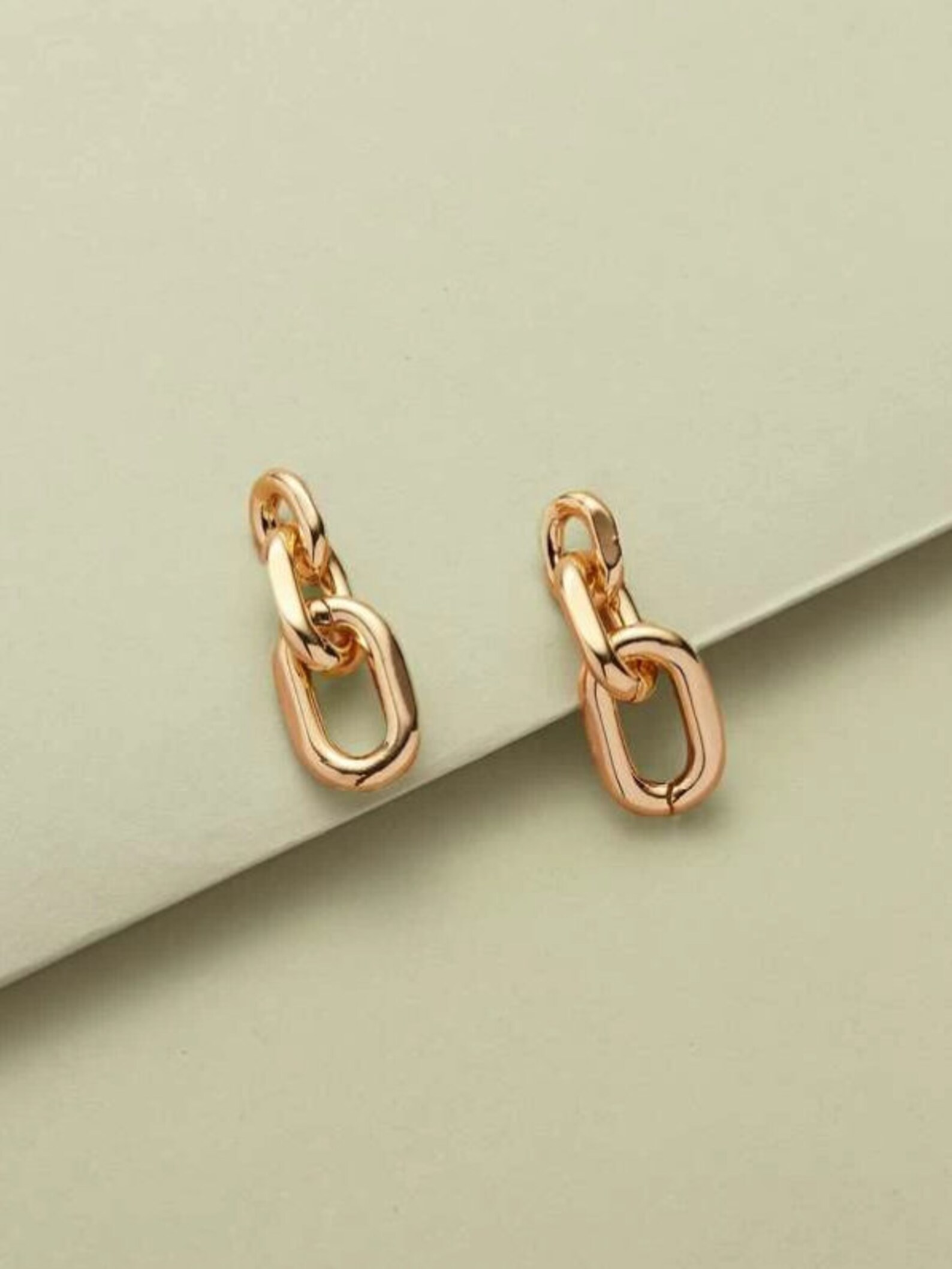 Statement Gold Chain Link Dangle Earrings, Gold Cable Chains Earrings ...