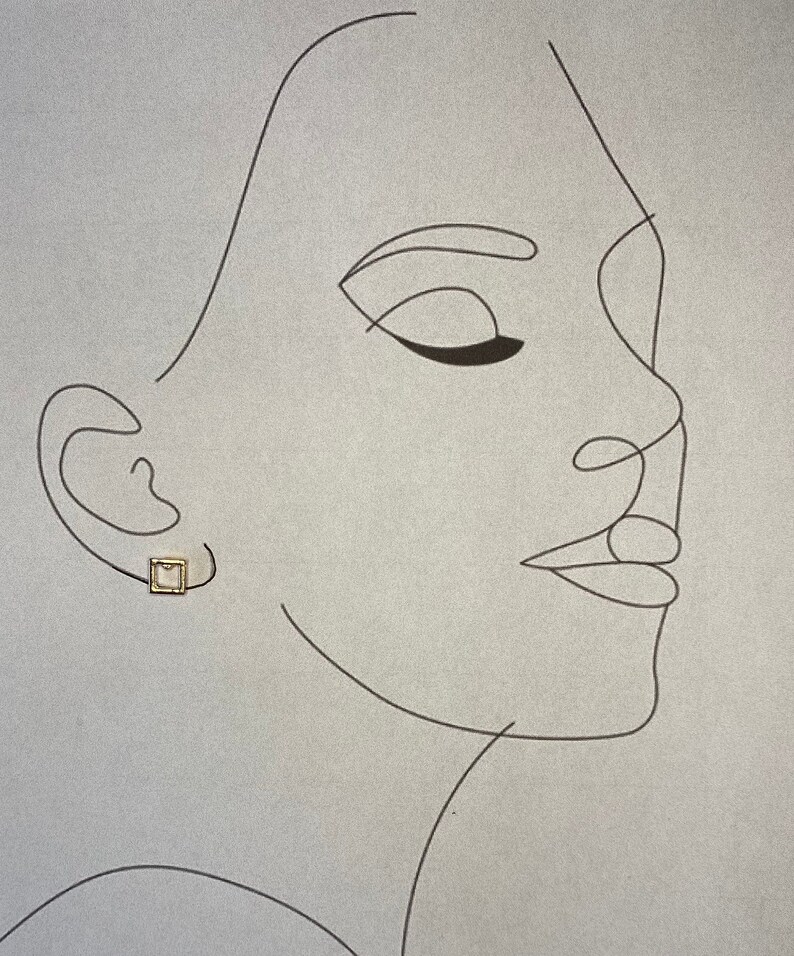 Textured Gold Square Studs Set Mini Square Studs Minimalist - Etsy