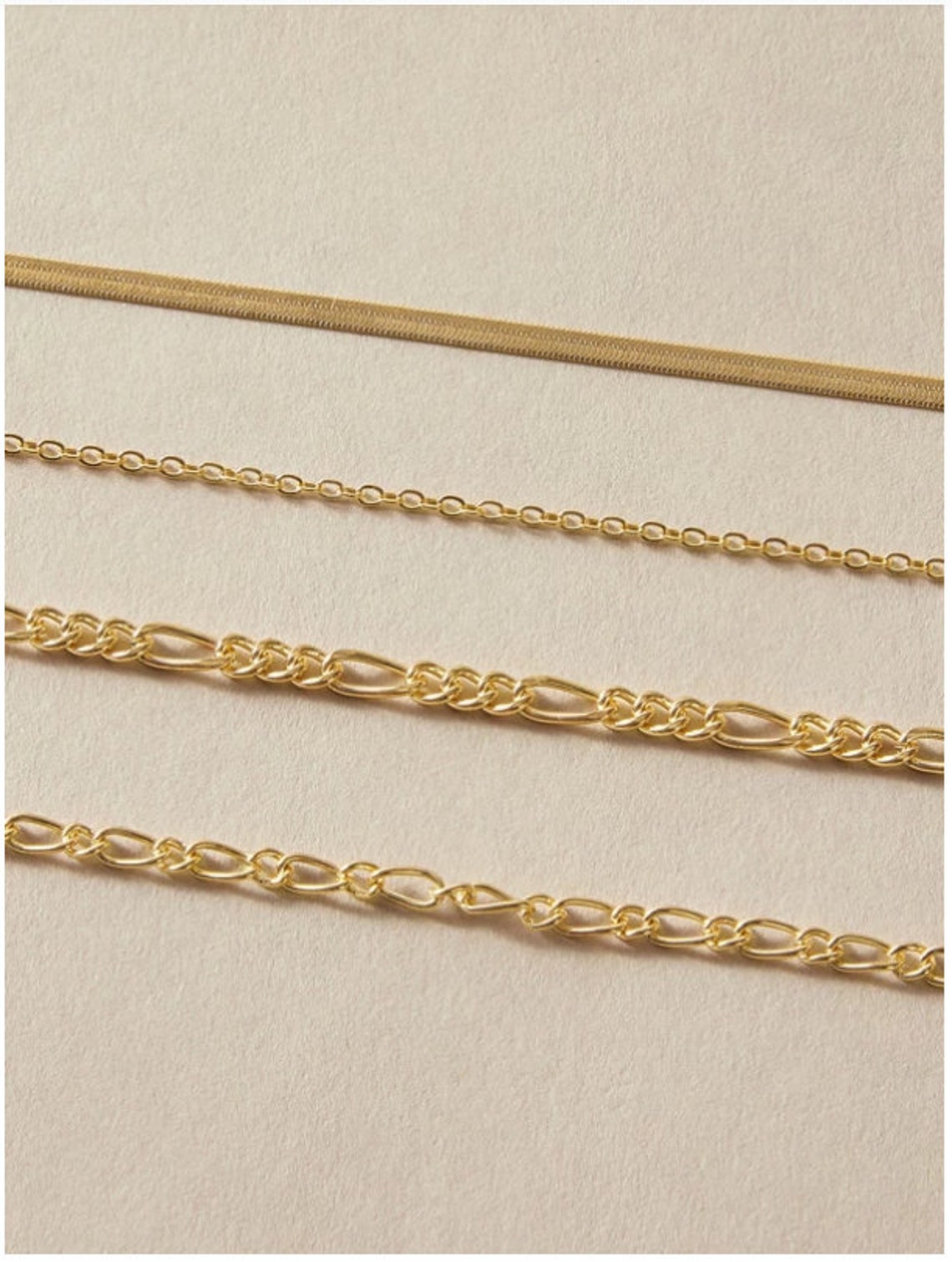 Gold Chain & Link Bracelet Set Gold Link Bracelets Boho - Etsy