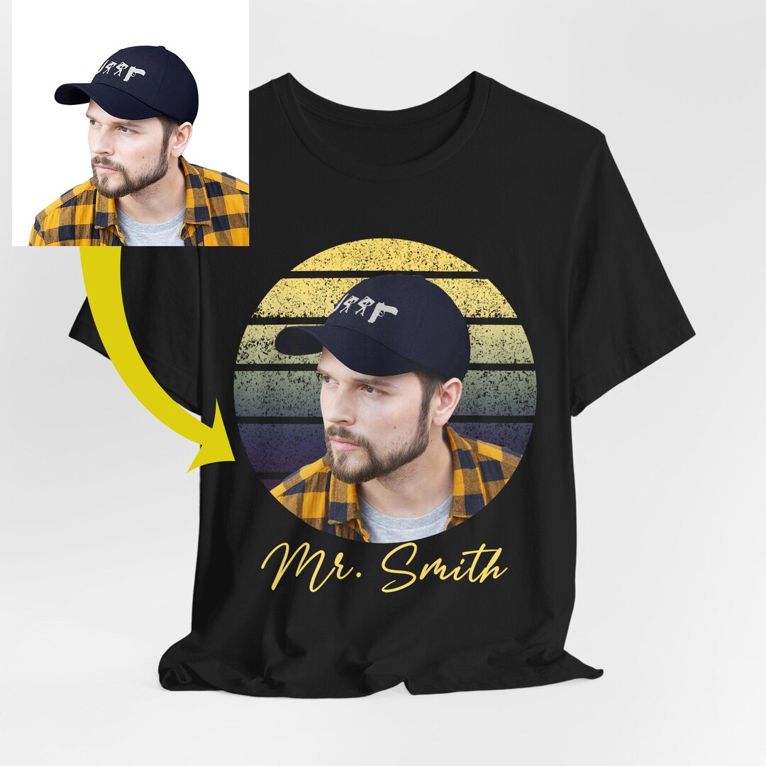 Custom Face Shirt, Sun Set Background, Custom Photo Shirt, Custom Image ...