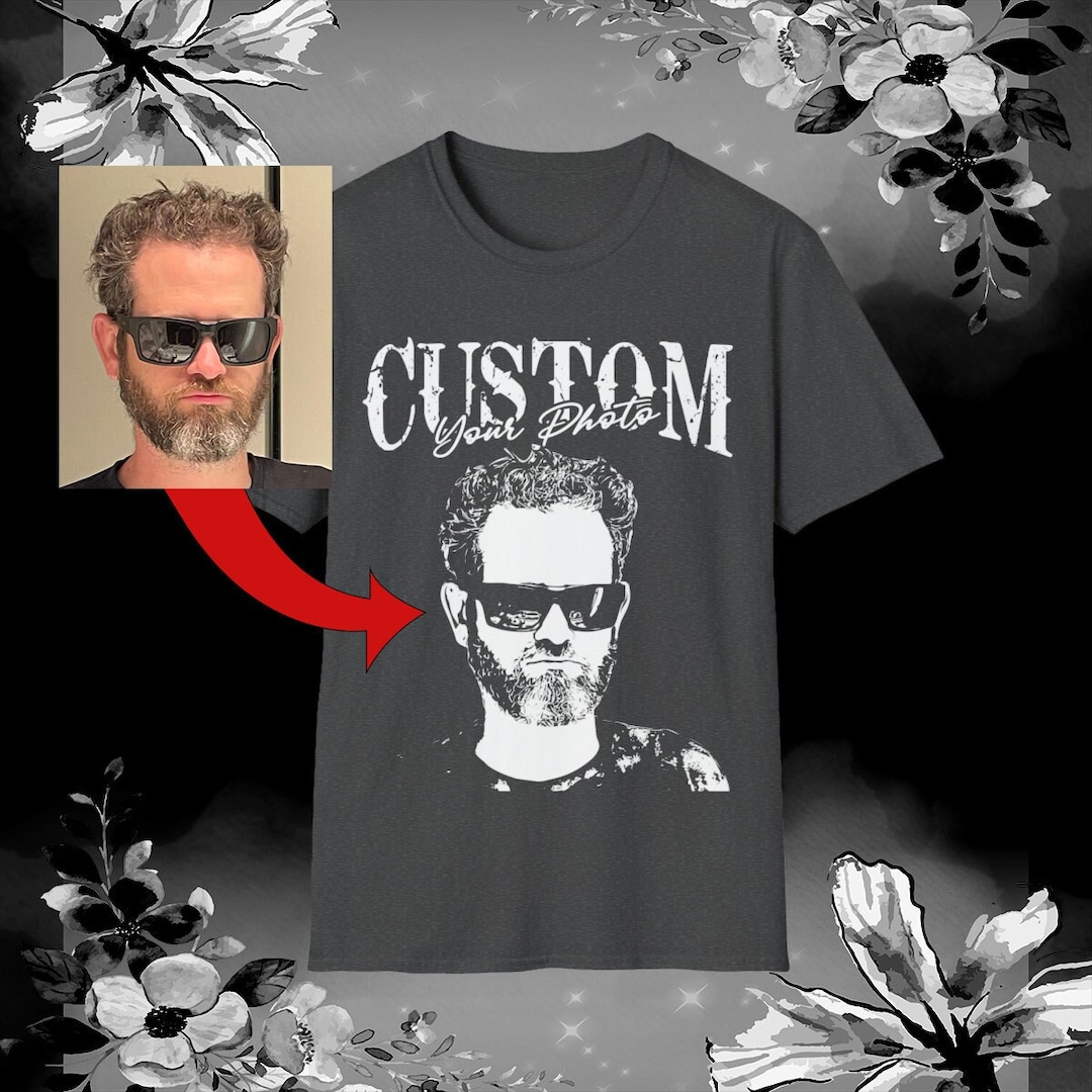 Custom Bootleg Black and White Rap Tee, Custom Portrait Shirt, Vintage ...