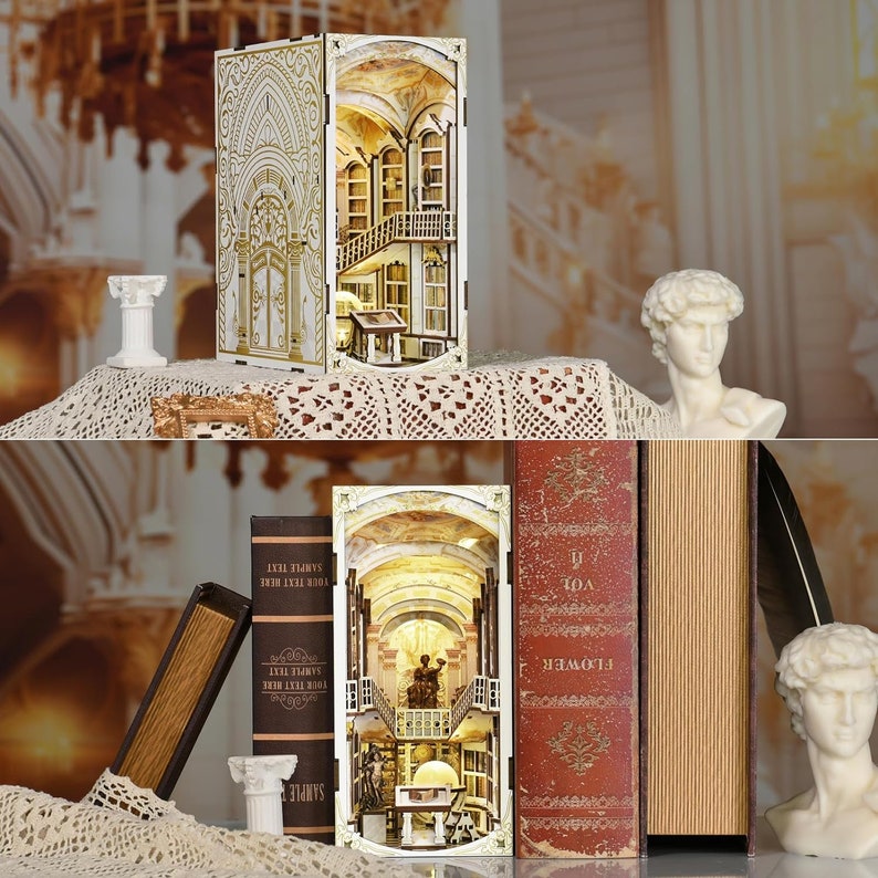 Library of the Gods Book Nook: 3D Wooden Puzzle Shelf Insert - Etsy