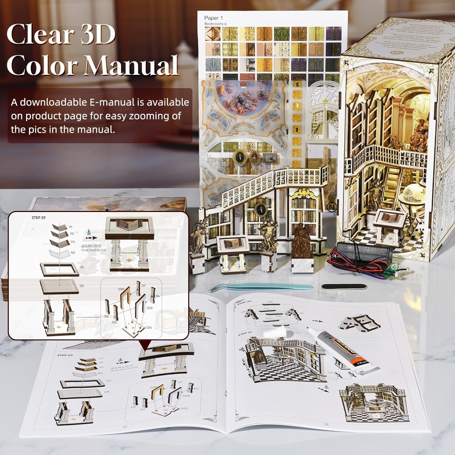 Library of the Gods Book Nook: 3D Wooden Puzzle Shelf Insert - Etsy