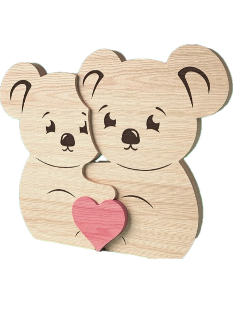 Wooden Koala Family Puzzle Animal Family 3animal Puzzle - Etsy