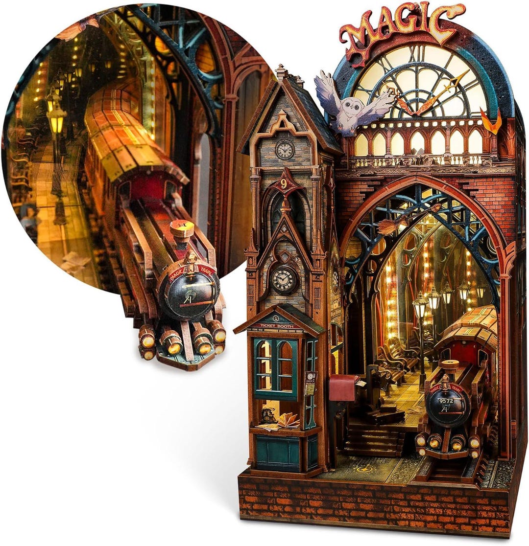 Magic Station Book Nook Kit 3D Wooden Puzzle Insert Model - Etsy