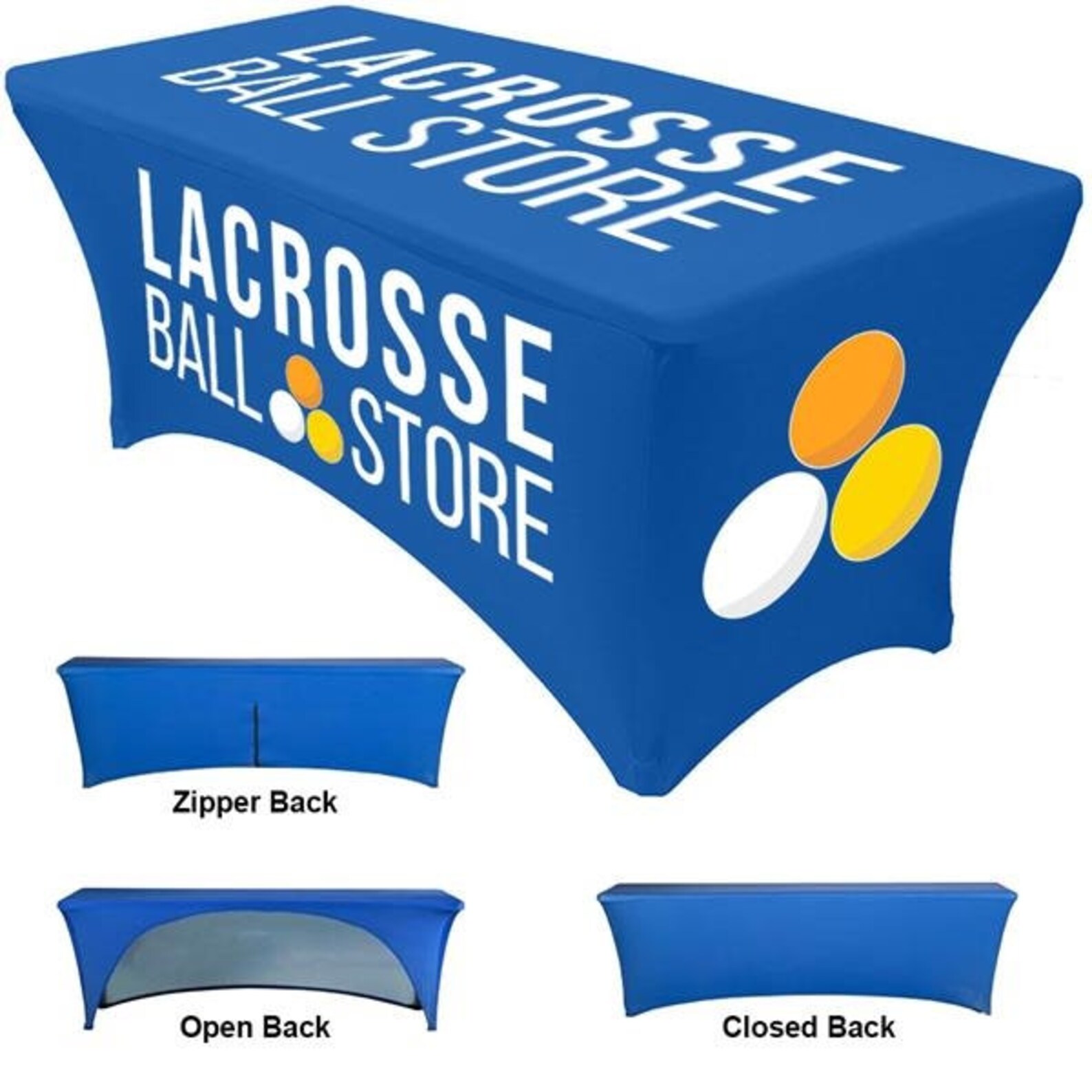 6' Full Color Custom Printed Stretch Table Cover Personalized Trade ...