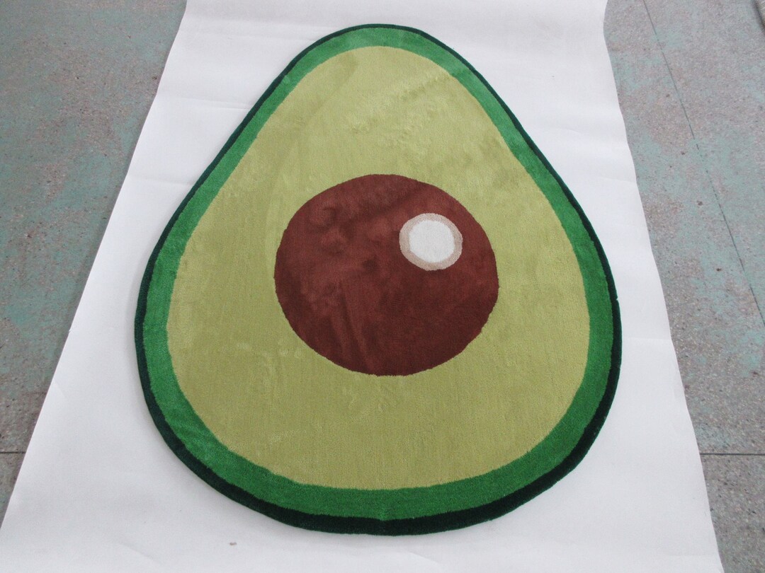 Handmade Tufted 3D Avocado Area Rug/ Handmade Avocado Area Carpet 2ft X ...