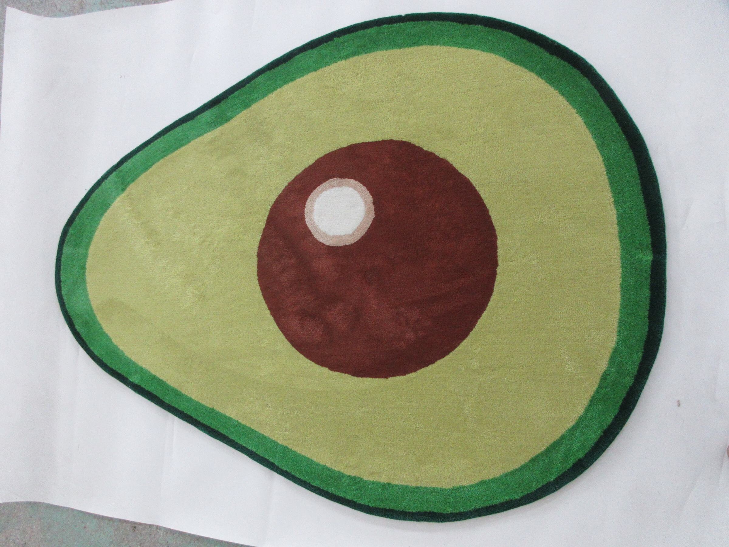 Handmade Tufted 3D Avocado Area Rug/ Handmade Avocado Area Carpet 2ft X ...