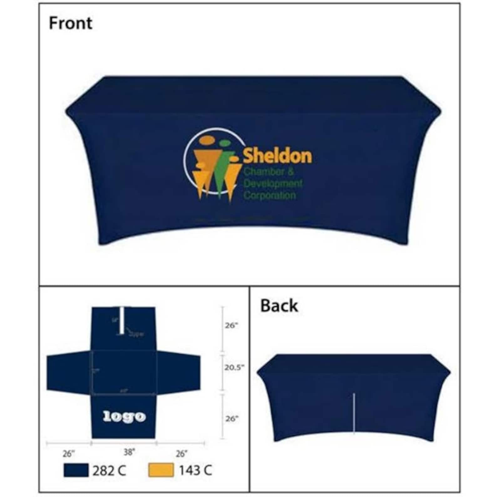 6' Full Color Custom Printed Stretch Table Cover Personalized Trade ...