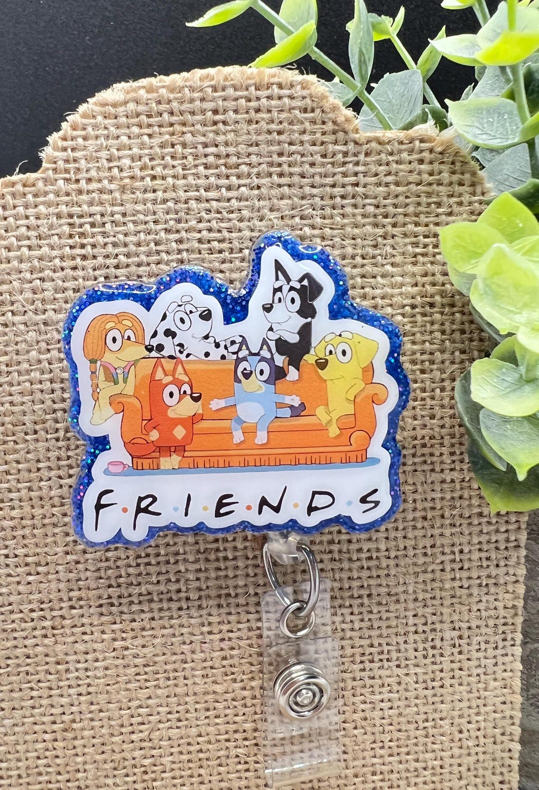 Blue Dog Friends Interchangeable Badge Reel Topper With Optional ...