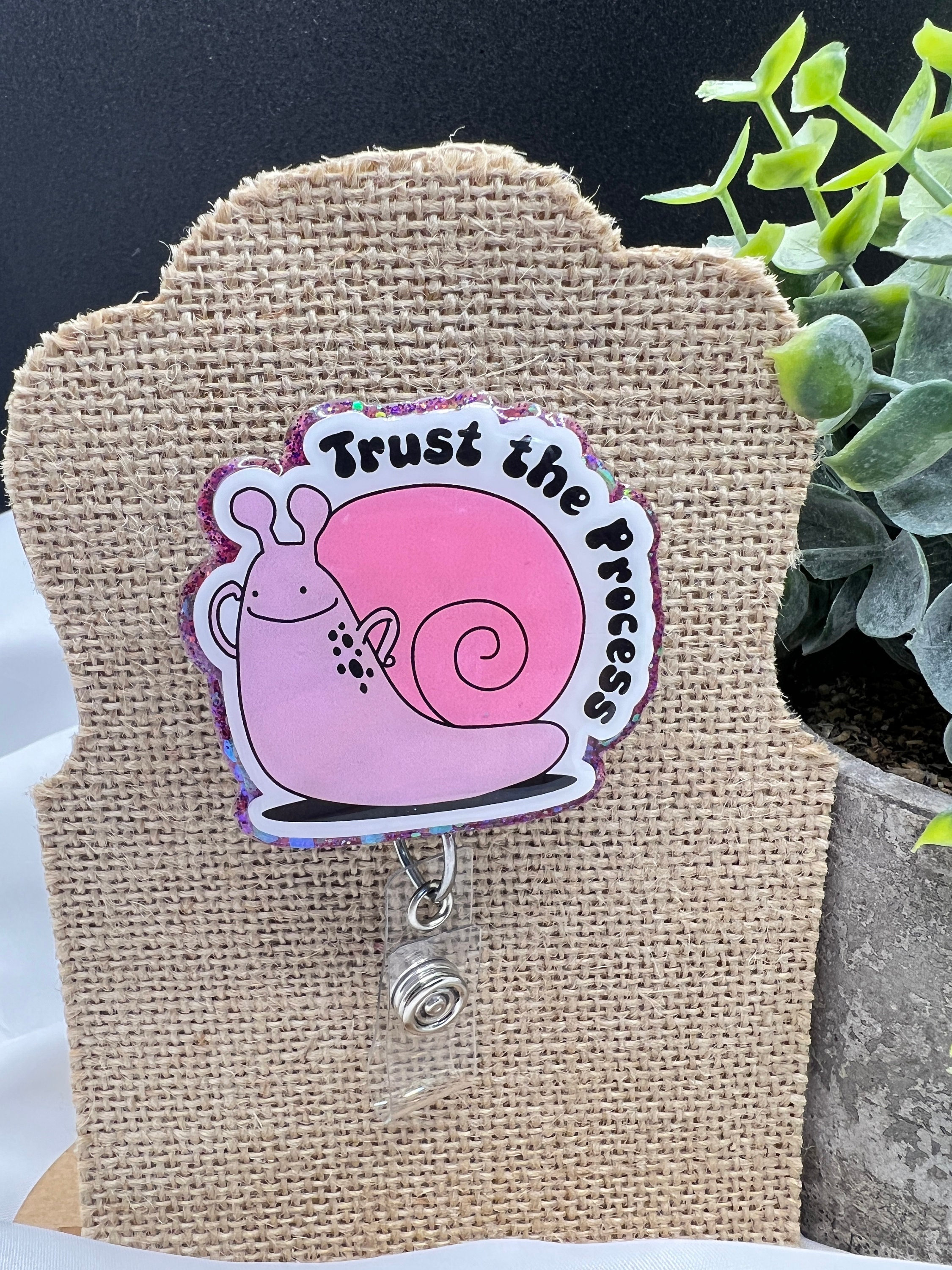 Trust the Process Badge Reel Topper W/alligator Clip or Belt Clip Badge ...