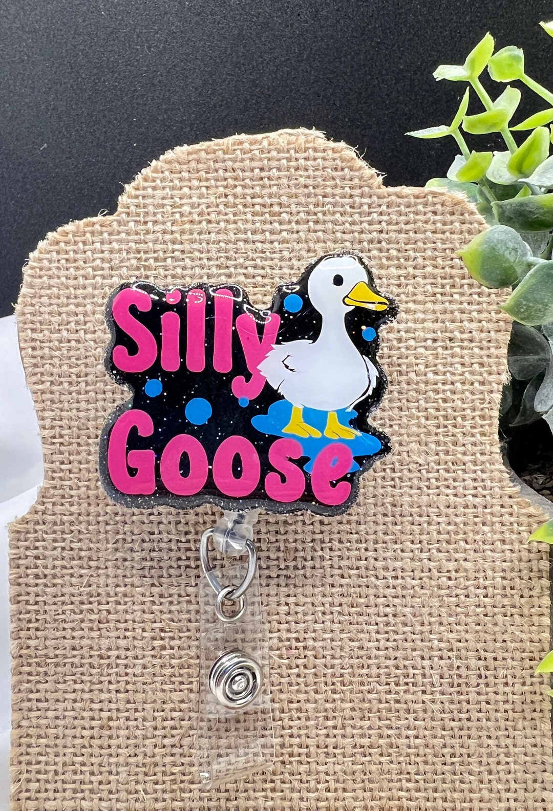 Silly Goose Badge Reel Topper W/alligator Clip or Belt Clip Badge Reel ...