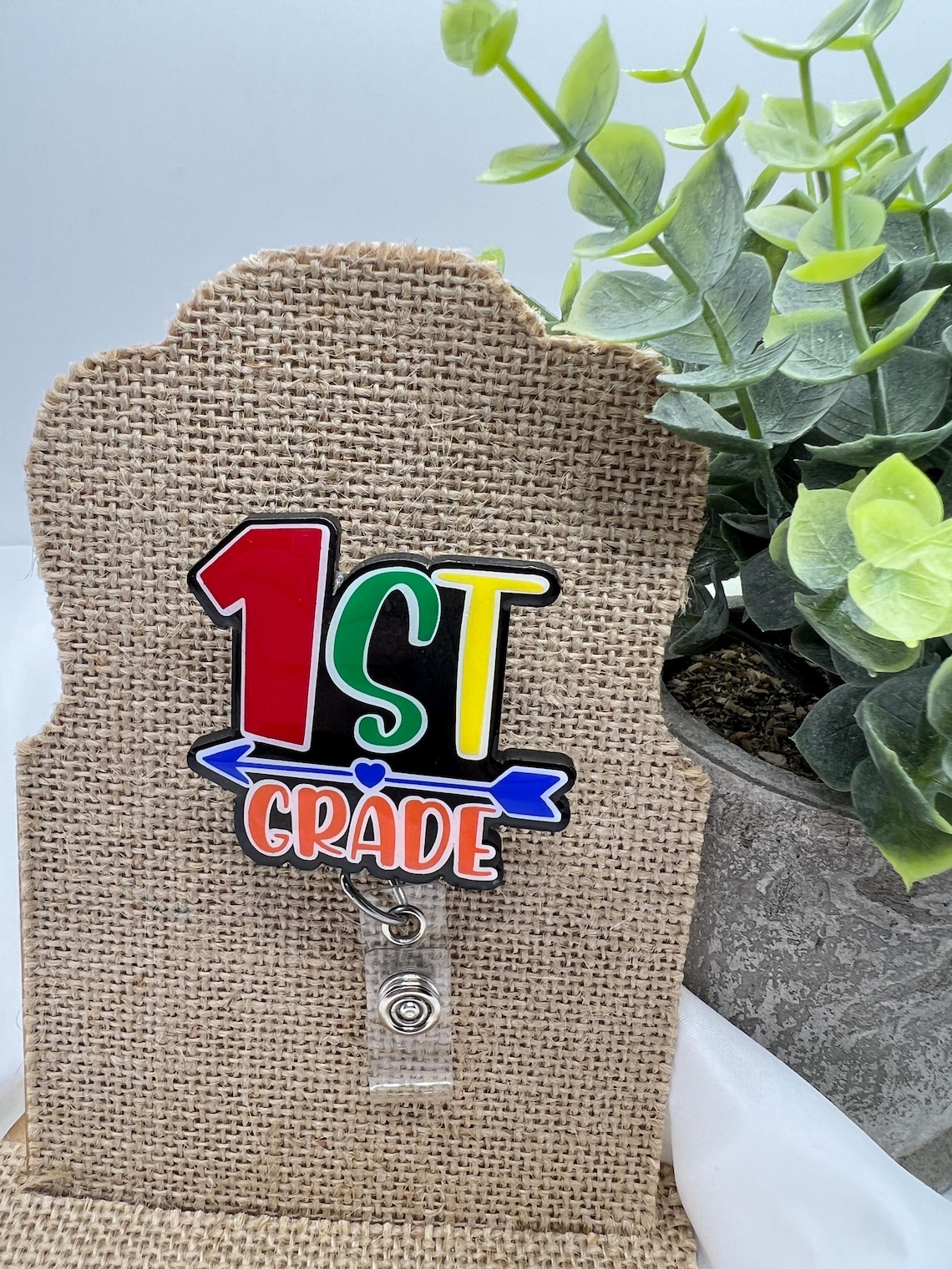 1st Grade Badge Reel Topper: Interchangeable Acrylic Design - Etsy