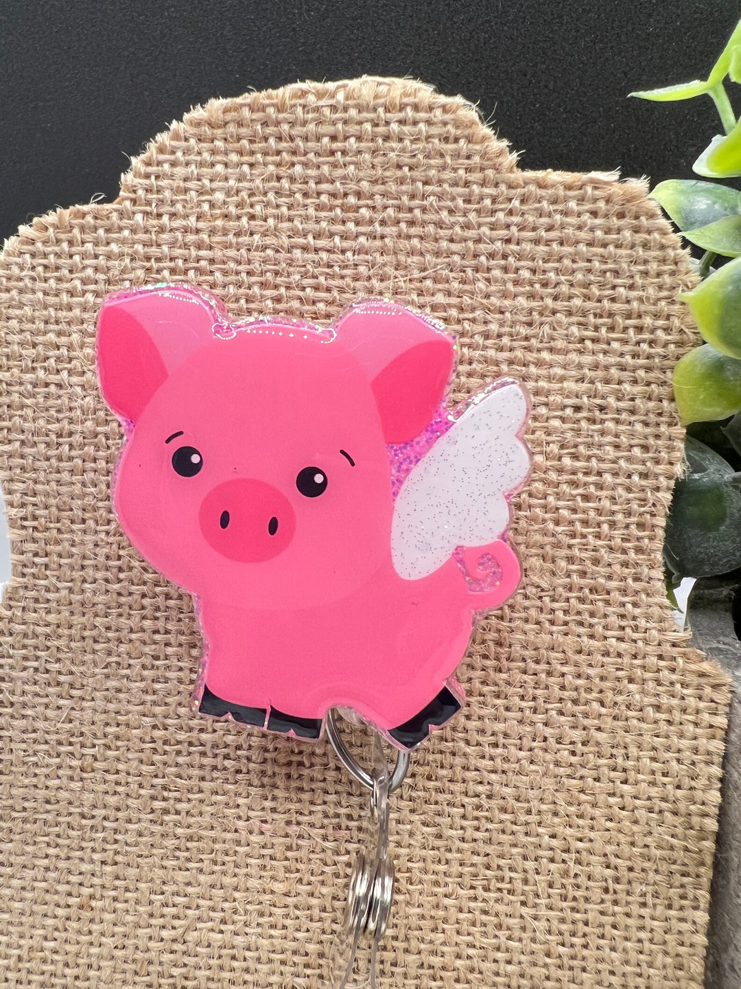 Flying Pig Acrylic Badge Reel Topper - Etsy